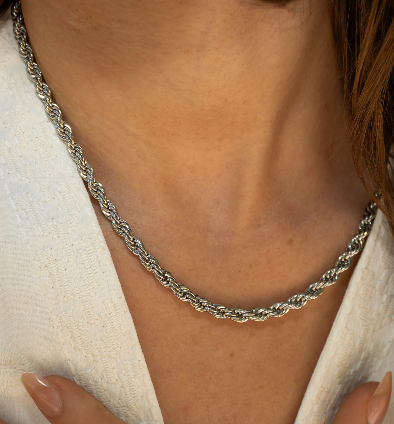 Silver Twisted Stainless Steel Chain – Lex Moderne